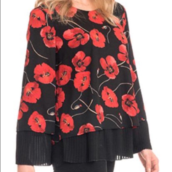 Cartise Canada | Tops | New Cartise Red Floral Print Top Plus Size 6 ...